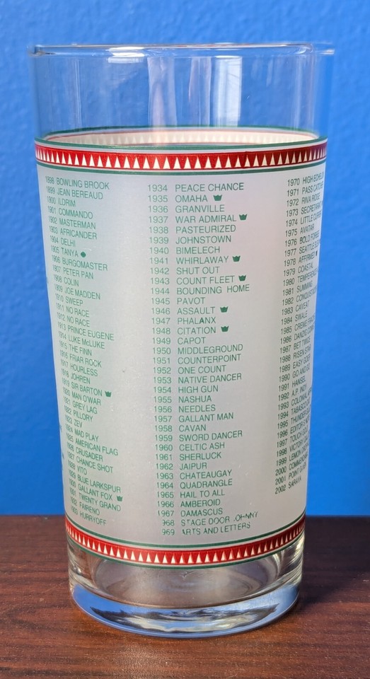 135th Belmont Stakes Horse Racing Souvenir Glass, June 7, 2003 - Free ...