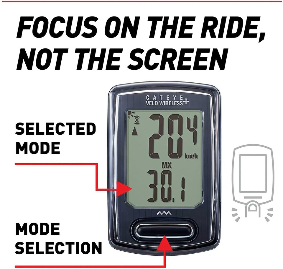 CATEYE Velo Wireless+ Bike Computer – Analog Wireless Cyclocomputer ...