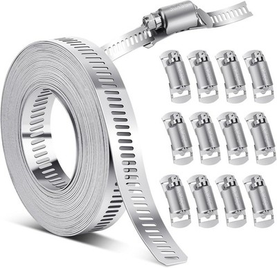 5M Stainless Steel Hose Clamp Large Adjustable Jubilee Clips with ...