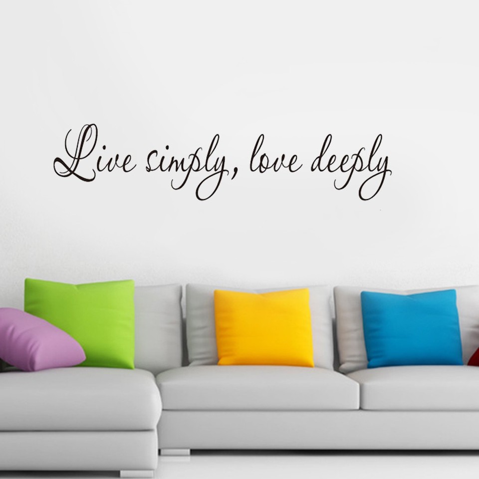 Quotes Wall Stickers Live Deeply Home Decoration Quotes Sayings Wall ...
