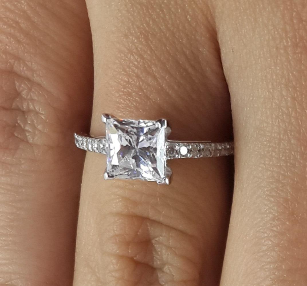 Princess Cut Engagement Rings On Fingers