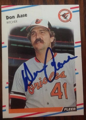 Don Aase Hand Signed 1988 Fleer Baseball Card Baltimore Orioles | eBay