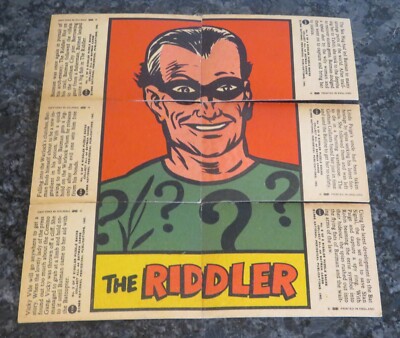 Vintage A&BC 1966 Riddler Puzzle Red Bat Batman & Robin Cigarette/Gum ...