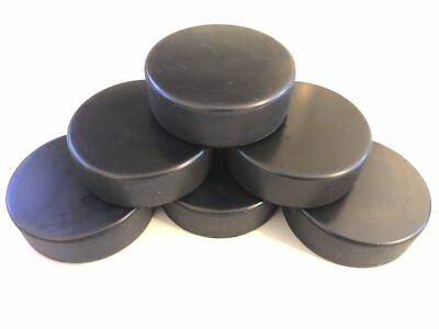 6 Brand New Genuine Ice Hockey Pucks Vulcanised Rubber - not PVC | eBay UK