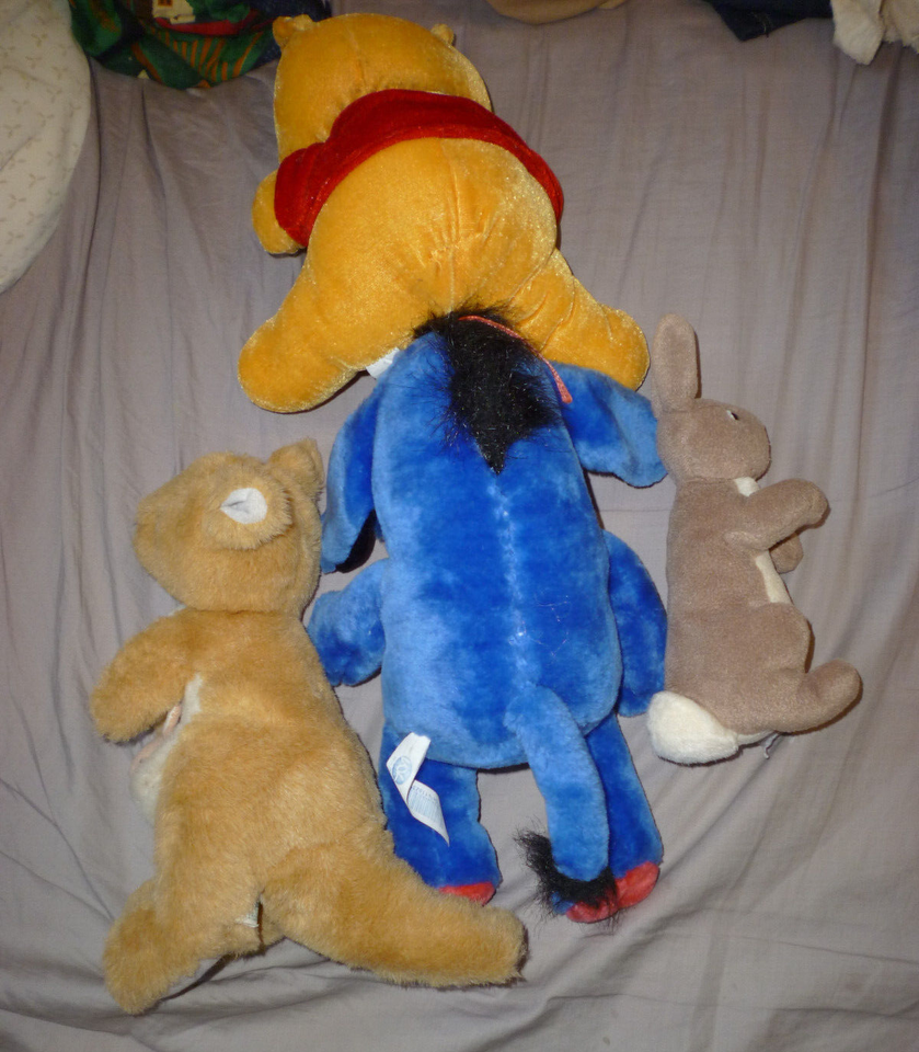 4 PLUSH CUDDLY SOFT TOYS WINNIE-THE-POOH, EEYORE, KANGA AND ROO. | eBay