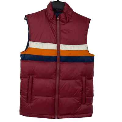 GOODFELLOW RED MULTI STRIPED WATER & WIND RESISTANT PUFFER SMALL | eBay
