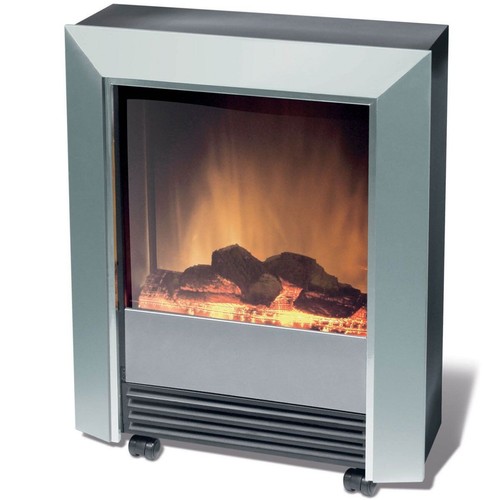 Dimplex 2.0kW Lee Silver Portable Electric Fire with Optiflame Log ...