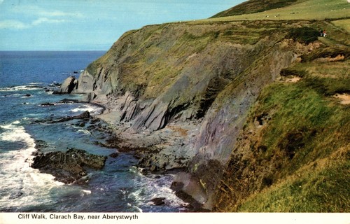 Cliff Walk, Clarach Bay, near Aberystwyth : Vintage Postcard. | eBay UK