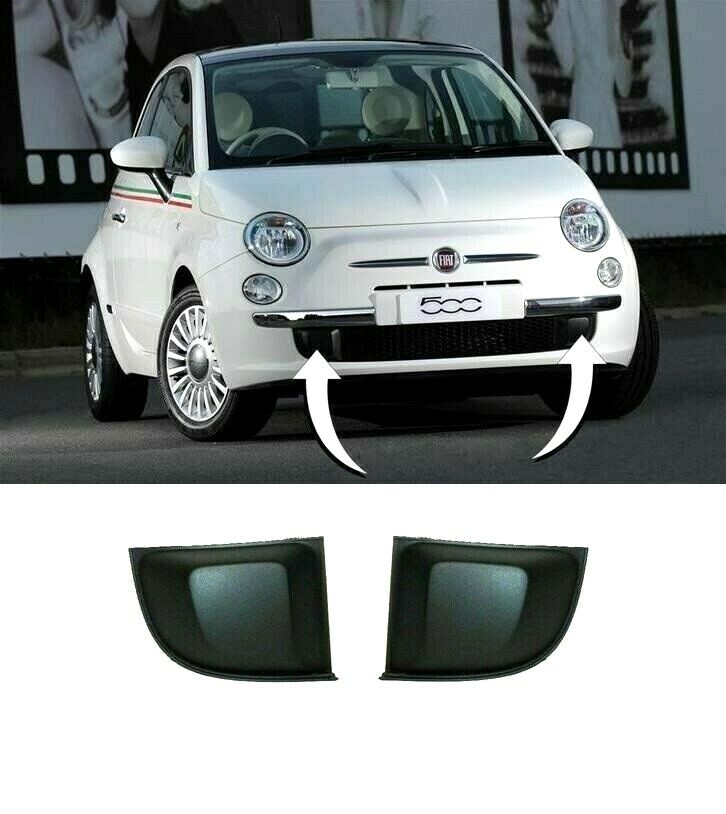 2007-2015 FIAT 500 312 Front Bumper Fog Light Cover Trim Pair 735455037 ...