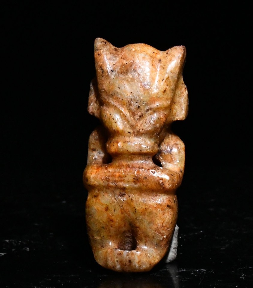 6CM China Hongshan Culture Old Jade Carved Sun God Helios Sun-God ...
