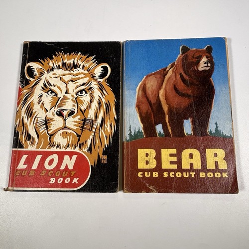 Vintage Lion Bear Cub Scout Book Lot 1948 1954 BSA Boy Scouts Of ...