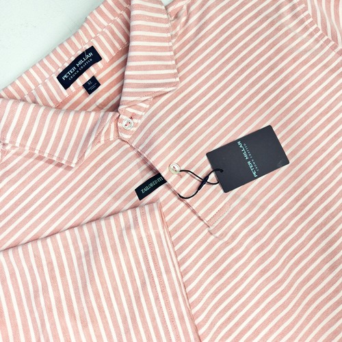 Peter Millar Mens XL Albatross Striped Cotton Blend Pique Polo Shirt ...