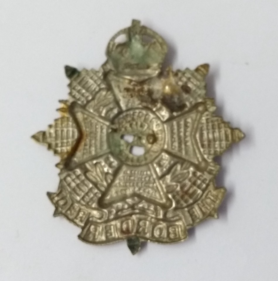 Vintage Kings Corona The Border Reggimento Insignia Metallo Stemma ...