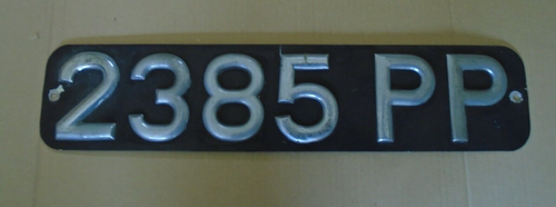 OLD CLASSIC CAR NUMBER PLATE- CHROMED DIGITS GARAGE DISPLAY / MAN CAVE ...