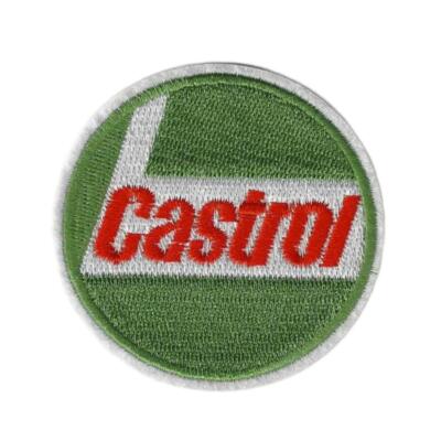 CASTROL OIL IRON ON PATCH 2.8" Round Embroidered Racing Jacket Auto ...