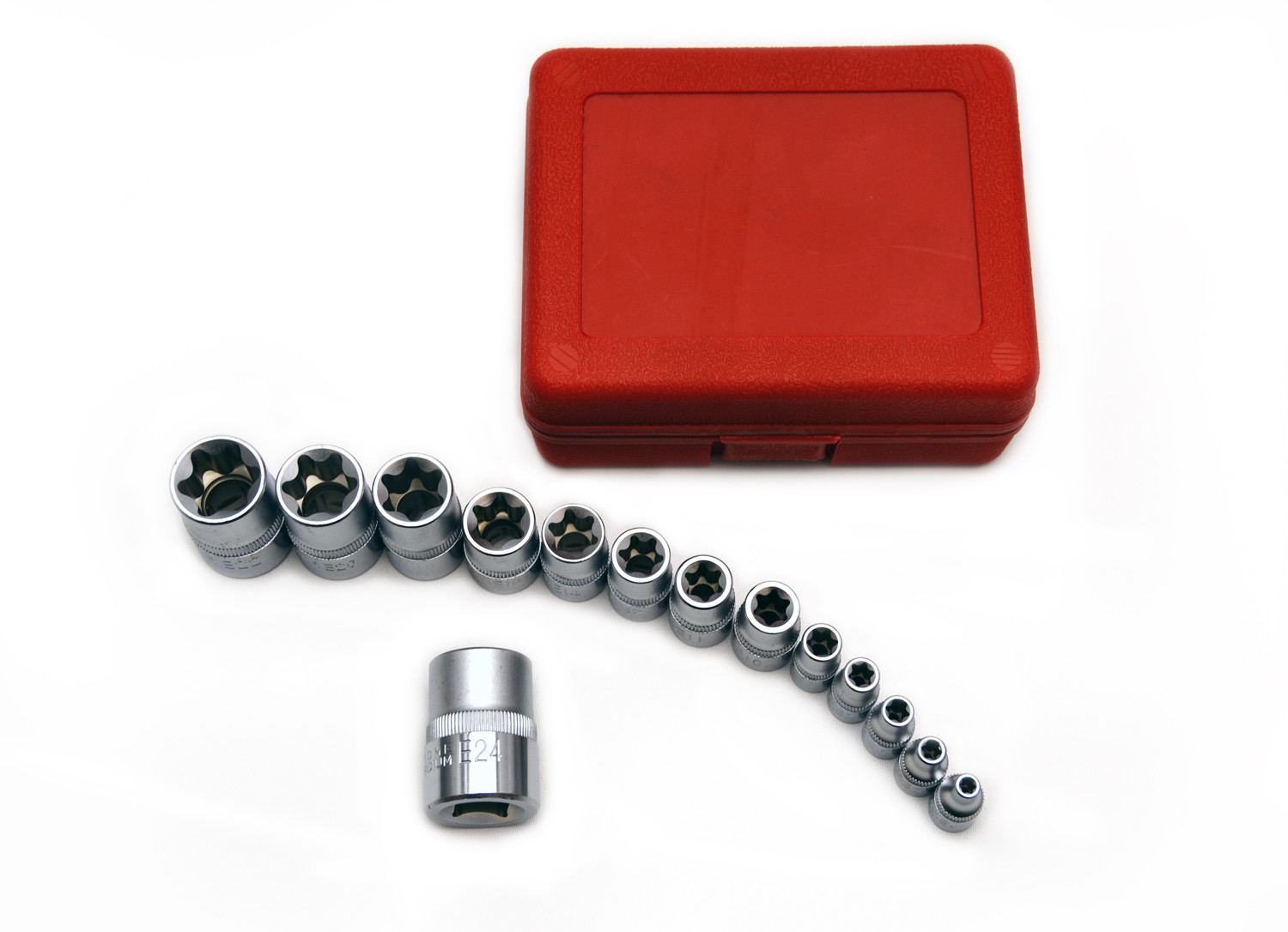 Star Socket Set 14pcs 1/4" 3/8" 1/2" Dr. Torx External E-Socket E-Type ...