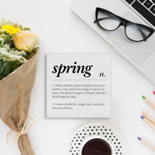 Spring Decor Spring Definition Wood Sign Home Living Room Desk Tabletop ...