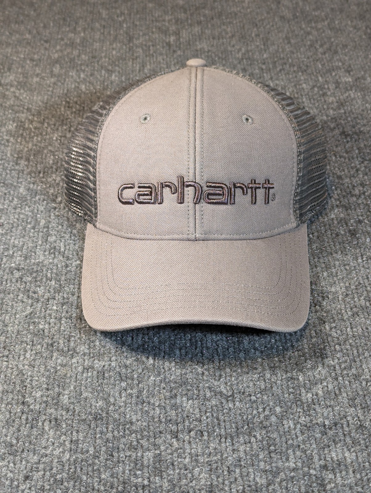 Carhartt Hat Logo Mesh Snapback Baseball Cap Gray One… - Gem