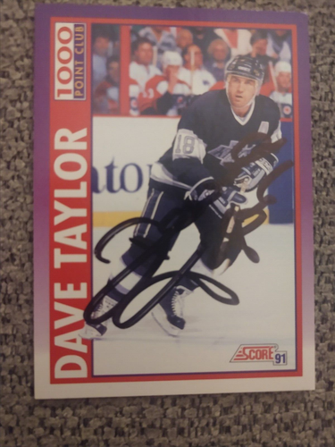 Dave Taylor Los Angeles Kings Score 1991-92 #374 autographed W/ LOA ...