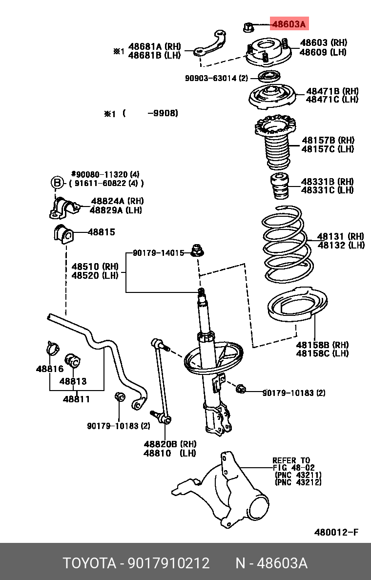 Genuine OE nut for rear stabilizer link, 9017910212 for TOYOTA 90179 ...