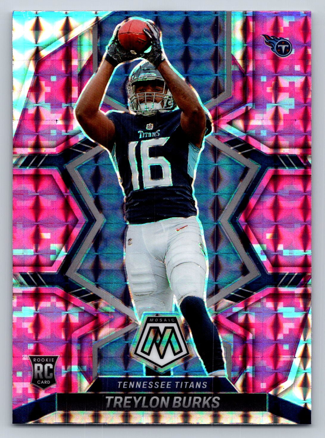 2022 Panini Mosaic #315 Treylon Burks Prizm RC Titans Mosaic Camo Pink ...