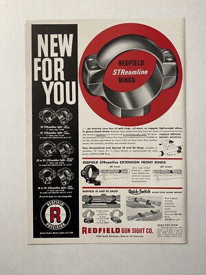 1960s Redfield Gun Sight Company Redfield Streamline Rings Print Ad | eBay