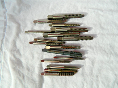 15 ASSORTED USED HSS ENGLISH OVER SIZED TAPS 10-32 TO 7/16-20 Tap Taps ...