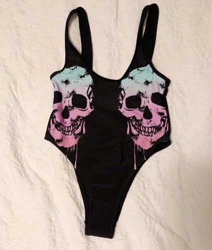 NWOT Ombré dripping skull one piece bathing suit women’s size small hot ...