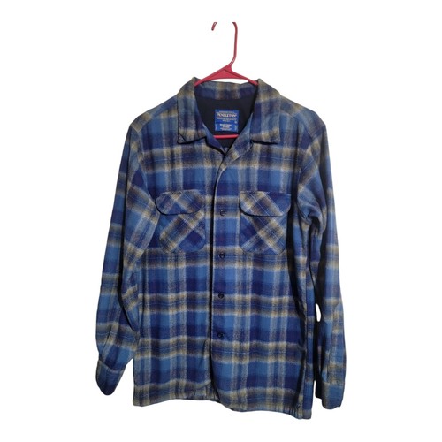Pendleton Shirt Men M Blue Board Work Rancher Flannel Western Preppy ...