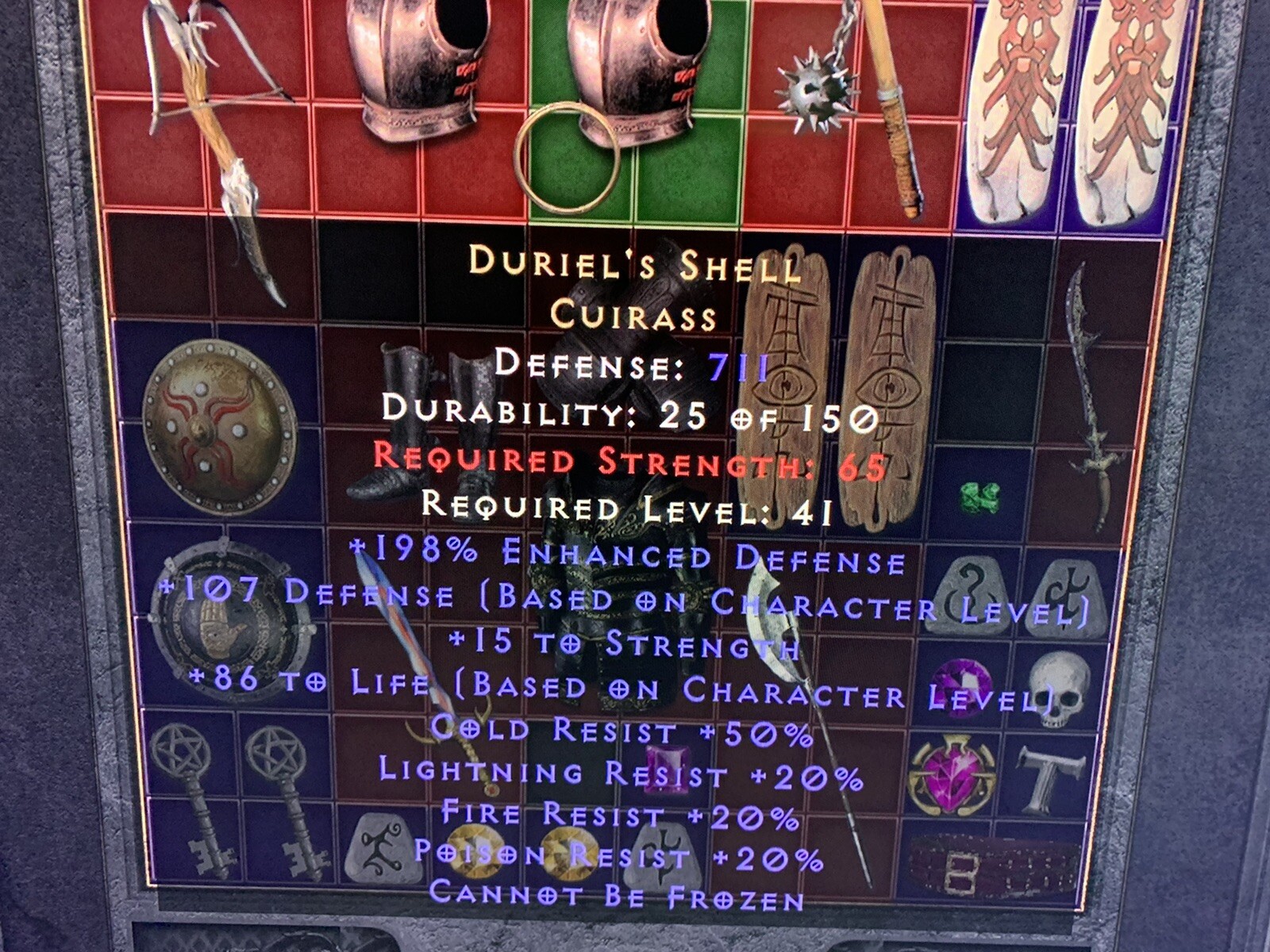 duriels shell armor for merc d2 xbox High Resist And Cannot Be Frozen ...