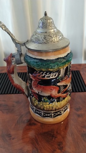 German beer stein Fox Handle 1032 Hunter's joy DBGM 8" Girmscheid | eBay