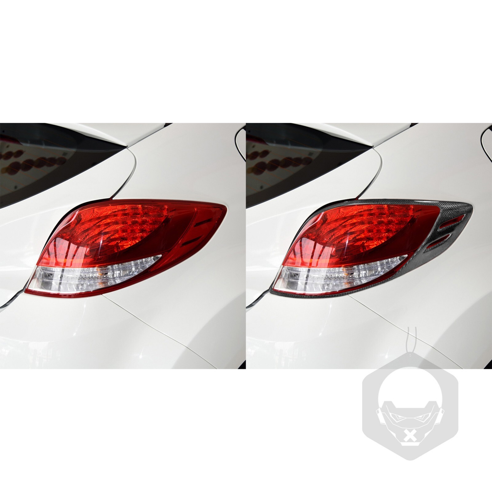 For Hyundai Veloster 2011-2017 Dry Carbon Fiber Rear Tail Light Lamp ...