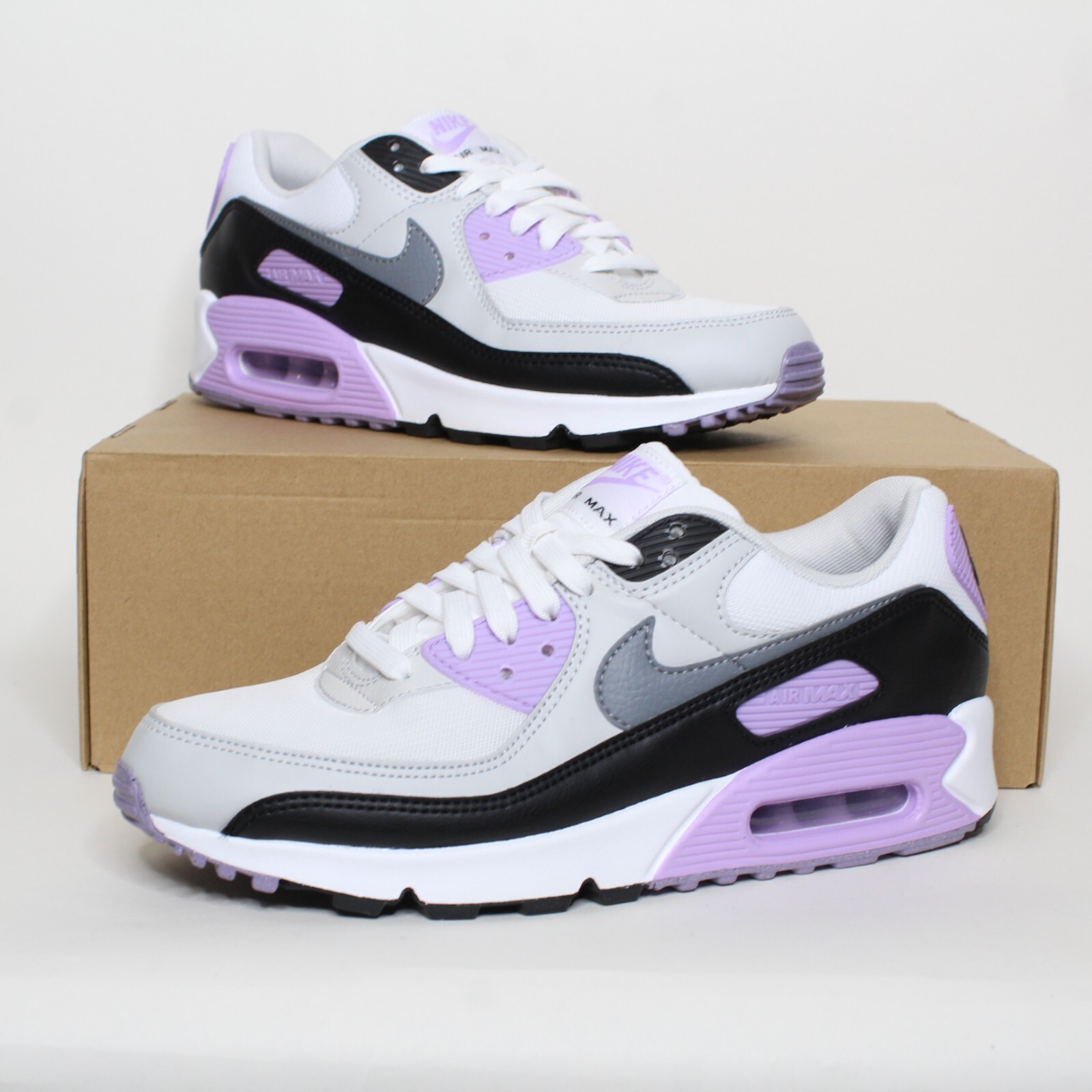 Nike Air Max 90 Women's Shoes White/ Cool Grey-Lilac DH8010-103 Size 10 ...