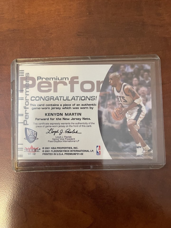 2001-02 Fleer Premium Premium Performers Jerseys Kenyon Martin white ...