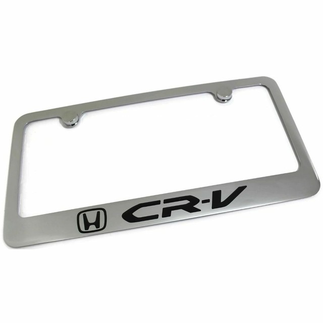 Honda CRV Cr-v License Plate Frame Number Tag Engraved Chrome Plated ...