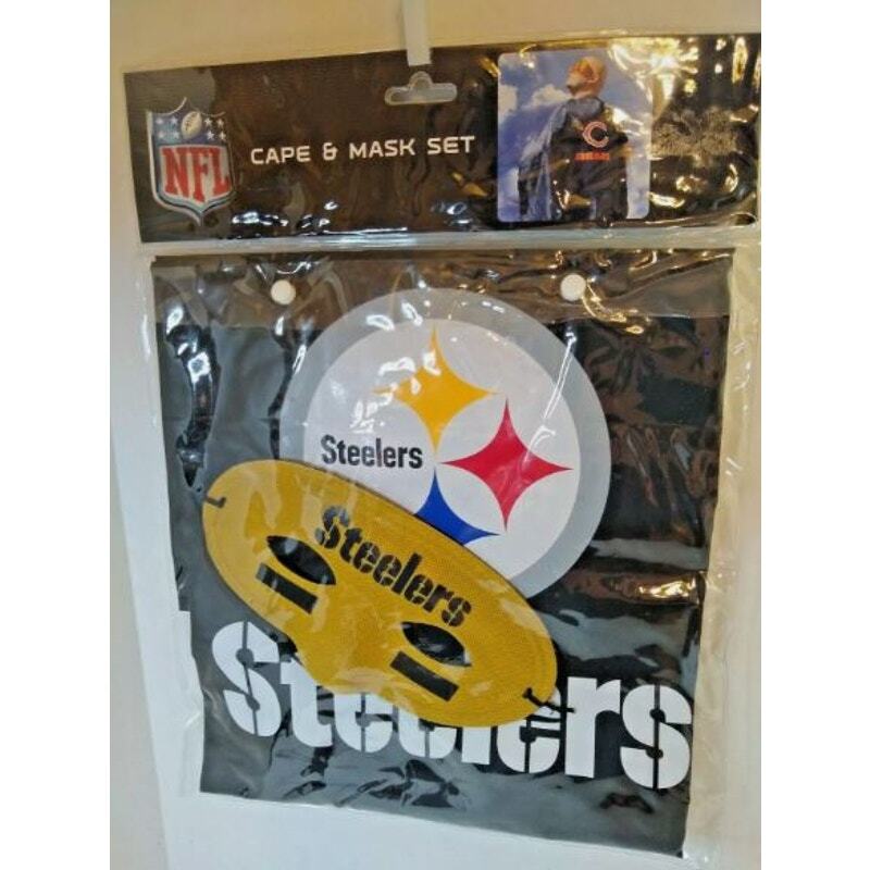 Pittsburgh Steelers 1/2 Mask and Cape set w/ Tags NFL Official Merch | eBay