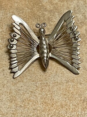 Vintage Sterling Silver Butterfly Brooch | eBay