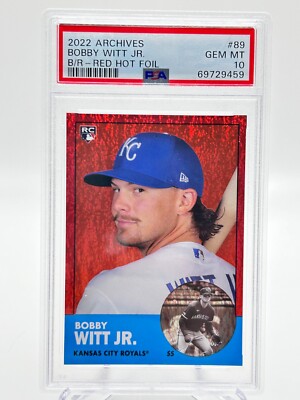 BOBBY WITT JR 2022 TOPPS ARCHIVES RED HOT FOIL 12/50 PSA 10 #89 JC | eBay