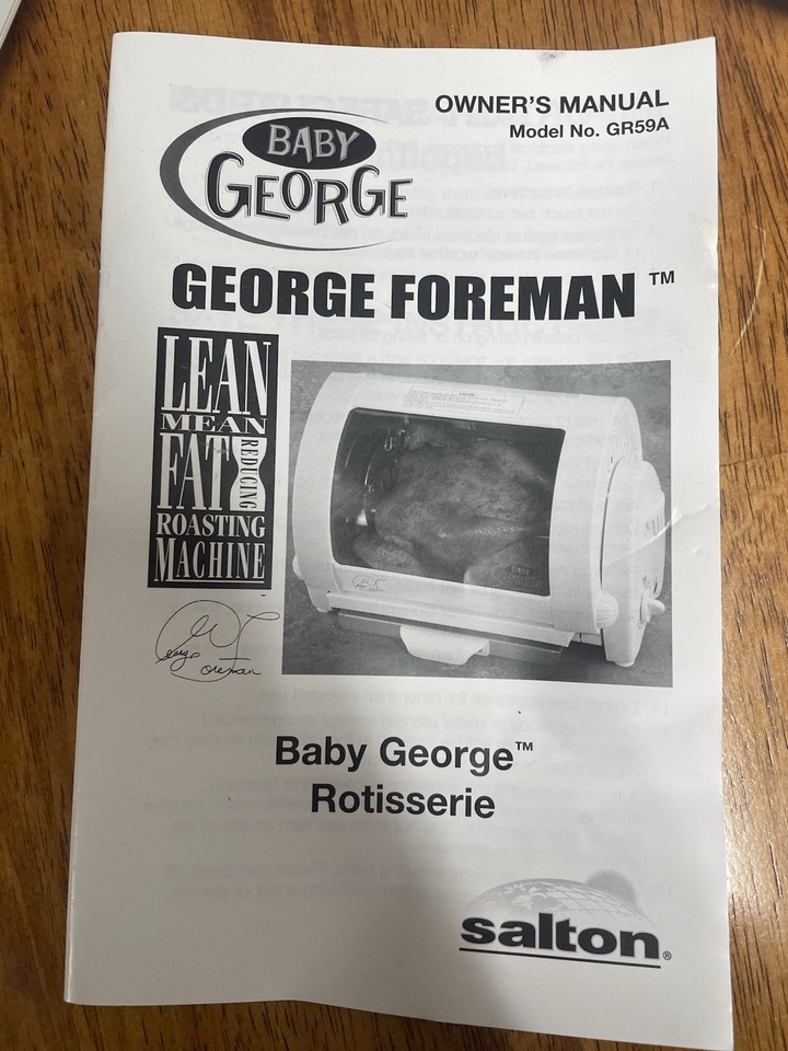 Baby George Foreman Rotisserie Oven White GR59A Tested Works: As Shown ...