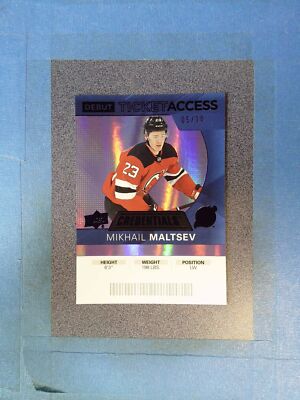 JY25) 2020-21 Upper Deck MIKHAIL MALTSEV 5/10 Purple Debut Ticket ...