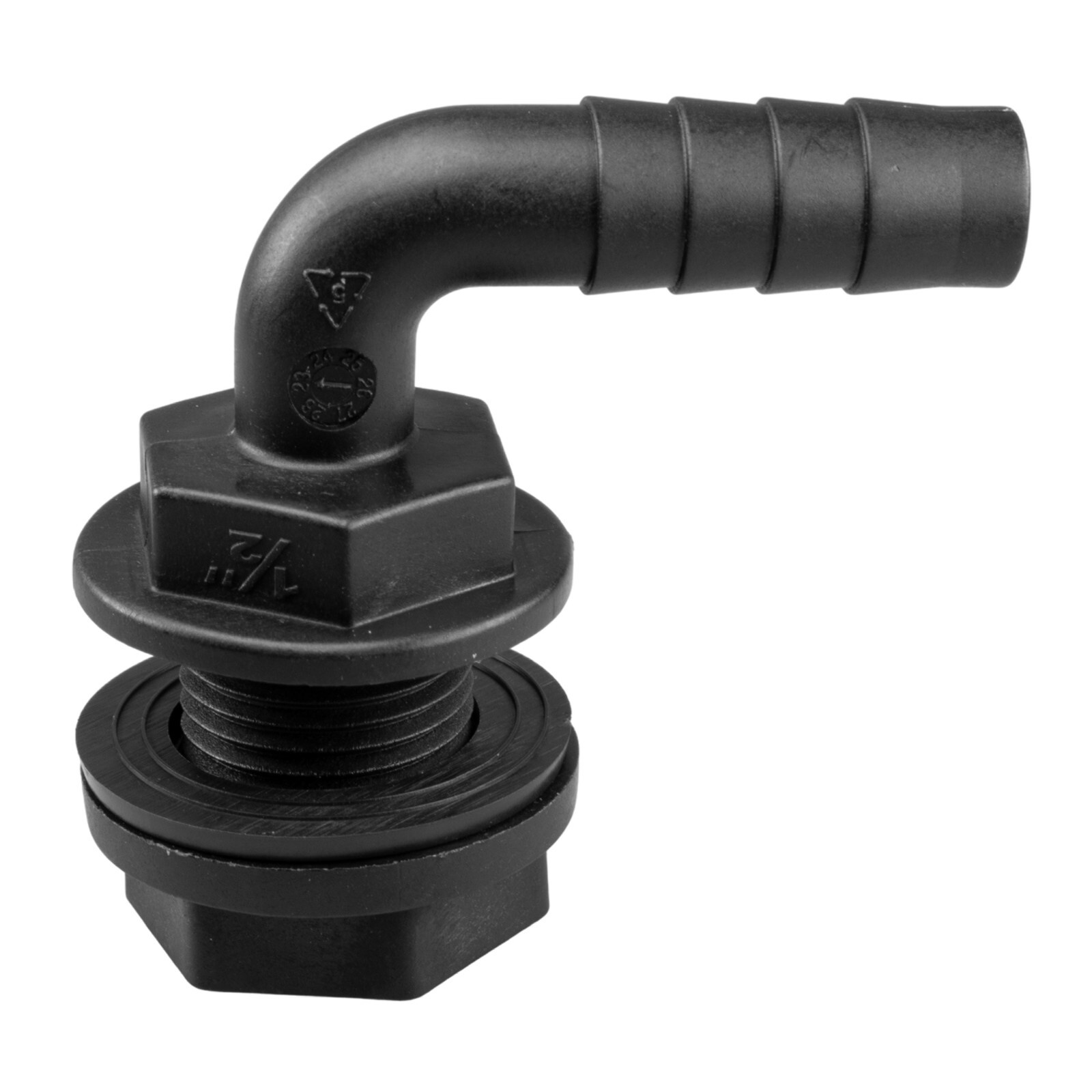 Water Butt Connector Adapter Tank Fitting 1/2" - 2" Barb Elbow 90° Pipe ...