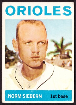 1964 Topps Baseball Card Norm Siebern Baltimore Orioles #145 Good ...