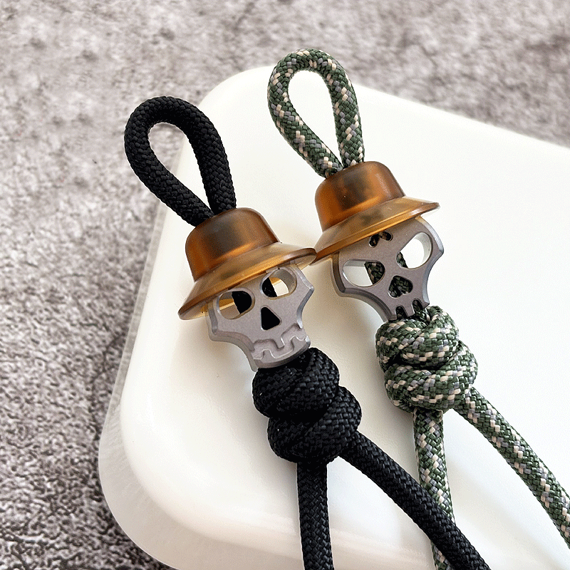 EDC Titanium + Ultem PEI Knife Lanyard Bead Pendant Parachute Cord DIY ...