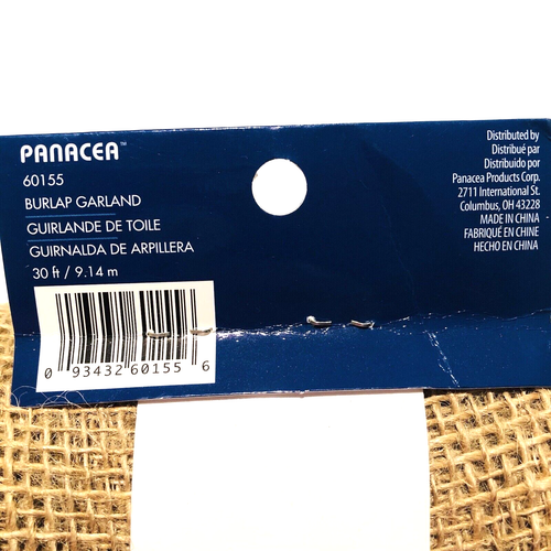 Panacea Decorative Accents Burlap Garland Brown 30FT Autumn Fall Decor ...