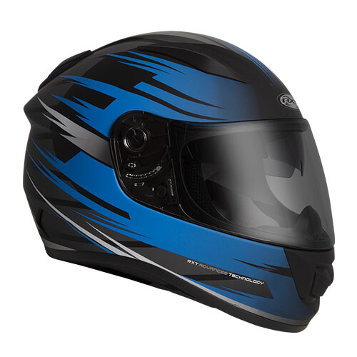 XS RXT EVO STREAK Full Face Motorbike Road Helmet Matt Black/Blue ...