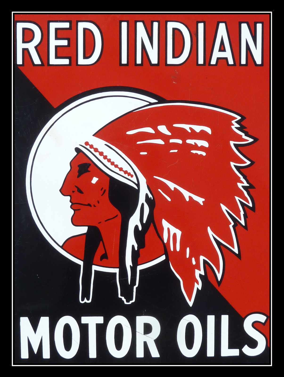 Red Indian Motor Oil, Retro metal Aluminium Sign vintage / man cave ...