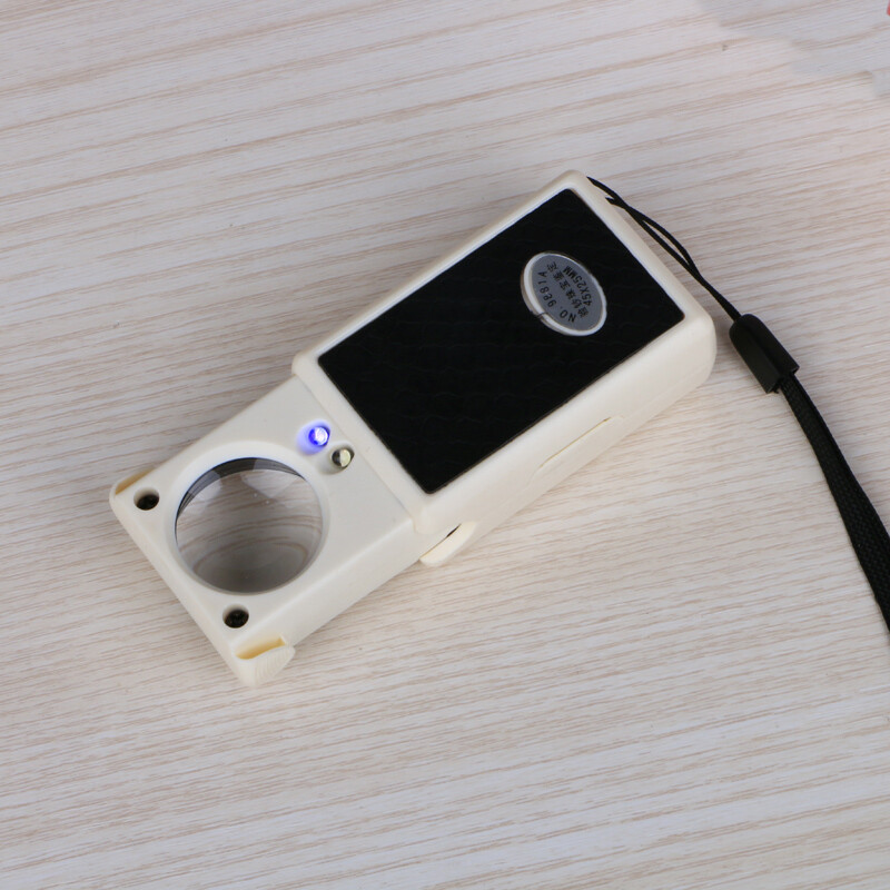 1PCS 45X LED UV Lighted Magnifier Jewelers Loupe Loop Magnifying Glass ...