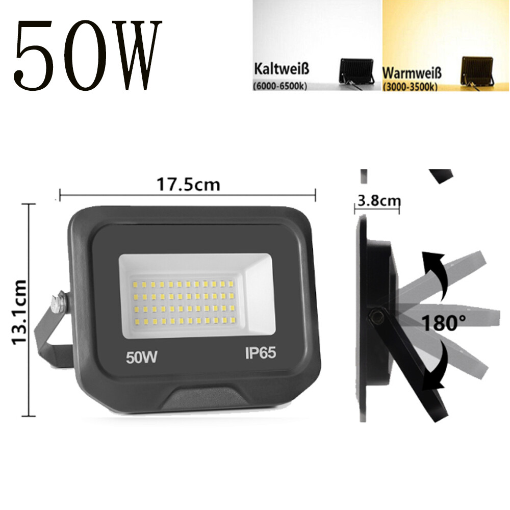 10W-300W LED Fluter Strahler Scheinwerfer Außen Baustrahler Flutlicht ...
