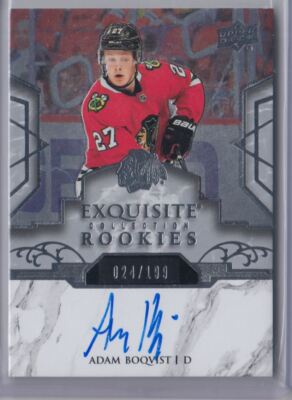 2021-22 UD Exquisite Collection Rookie Autograph Adam Boqvist RC Auto ...