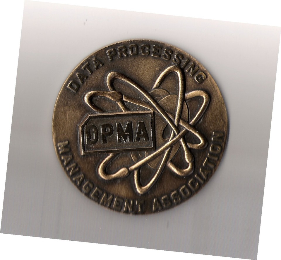 Data Processing Management Assoc. DPMA 4 3/4" Rare Bronze Logo, 1970's ...